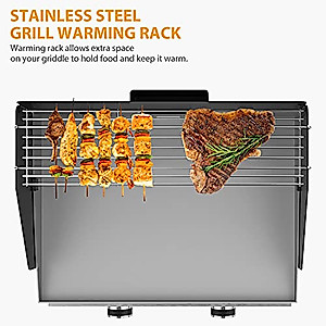AJinTeby Wind Screen Blackstone Wind Guards Compatible with Blackstone 22" Griddle and Stainless Steel Grill Warming Rack, Grill Parts Accessories for Blackstone Griddle