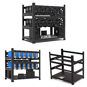 XIANXIAN Mining Rig Frame 12 GPU, Open Air Mining Rig Frame Mining Case Rack Motherboard Bracket Computer Case Support to Dual