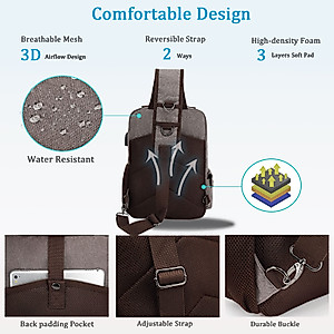 BASICPOWER Messenger Bag Canvas Sling Crossbody Backpack Laptop Casual Travel for Men Women