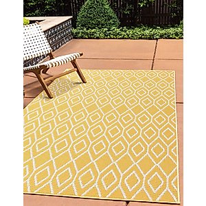 Jill Zarin Outdoor Collection Area Rug - Turks and Caicos (2' 2" x 3' Rectangle Yellow Ivory/Ivory)
