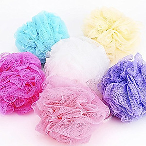 Exfoliating Bath Sponge,Exfoliate Sponge Mesh Net Ball,Set by Shower Bouquet,Bath Sponges for Shower,Shower Sponge,Bath Scrubber for Body，Bathing Accessories Bath Cleaning Utility (A)