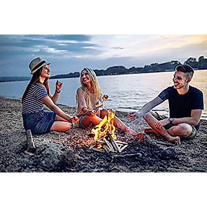Marshmallow Roasting Sticks 32 inch 4 Pcs Telescoping Stainless Steel Smores Skewers Hot Dog Forks BBQ Camping Cookware Campfire Grill Cooking Tools