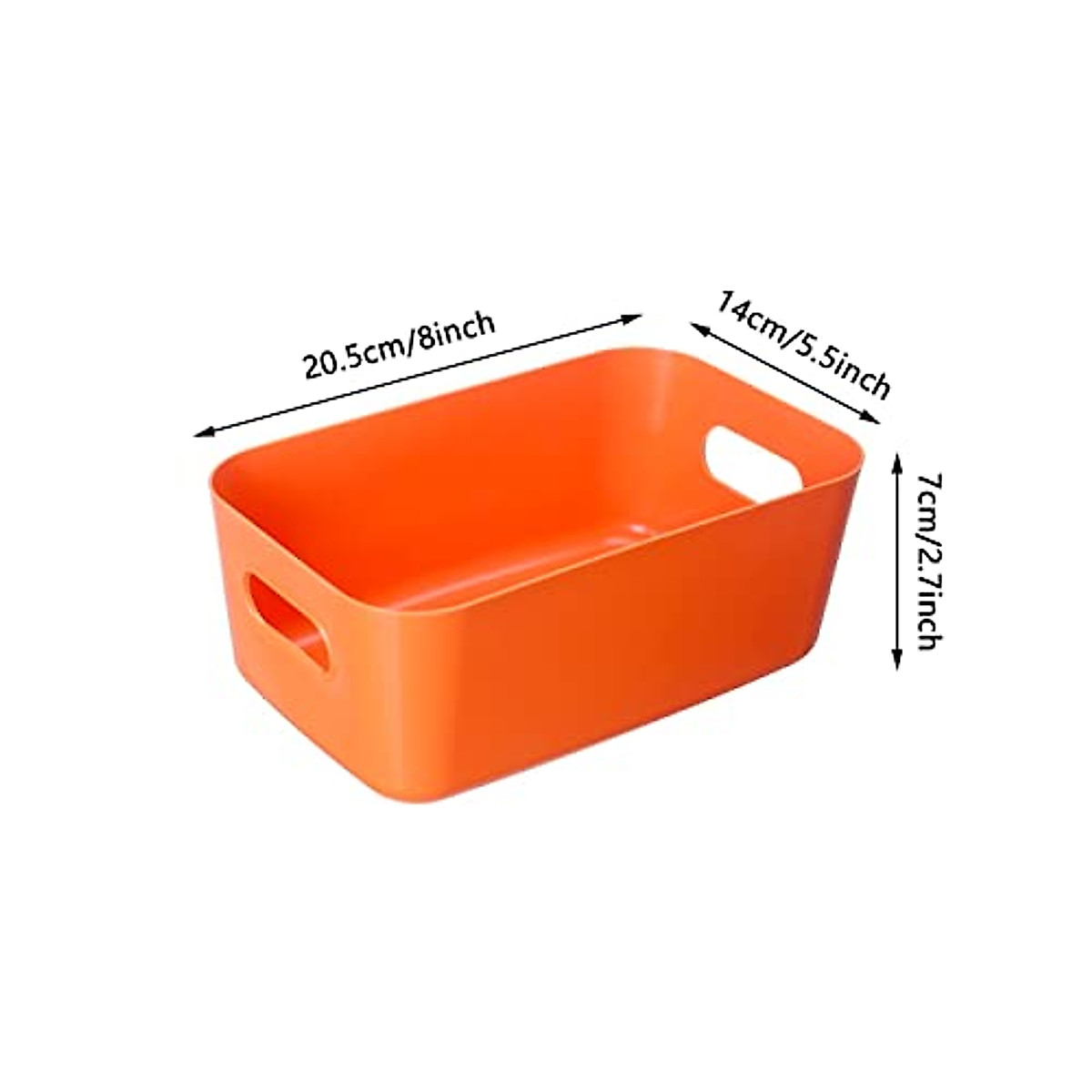 Plastic Storage Baskets 8 Pack, Small Pantry Baskets for Organizing, Organizer Basket Bins for Shelves, Organizer and Storage for Bathroom, Bedrooms, Kitchens (Colour Small)