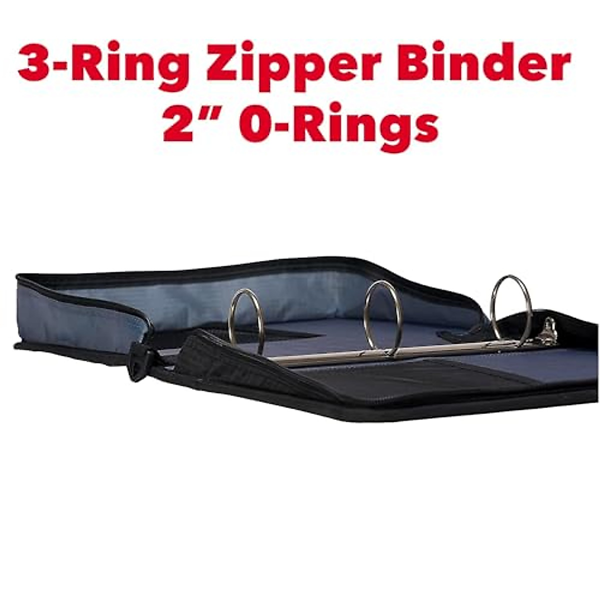 Case-It The Classic Zipper Binder - 2 Inch O-Rings - Multiple Pockets - 350 Sheet Capacity - Comes with Shoulder Strap - Midnight Blue D-251 (6 Pack)