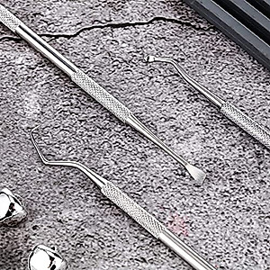 Hotop 3 Pieces Dog Dental Tooth Scaler and Scraper Stainless Double Headed Tarter Remover Scraper Pet Teeth Cleaning Tools for Dog and Cat£¨Silver£©