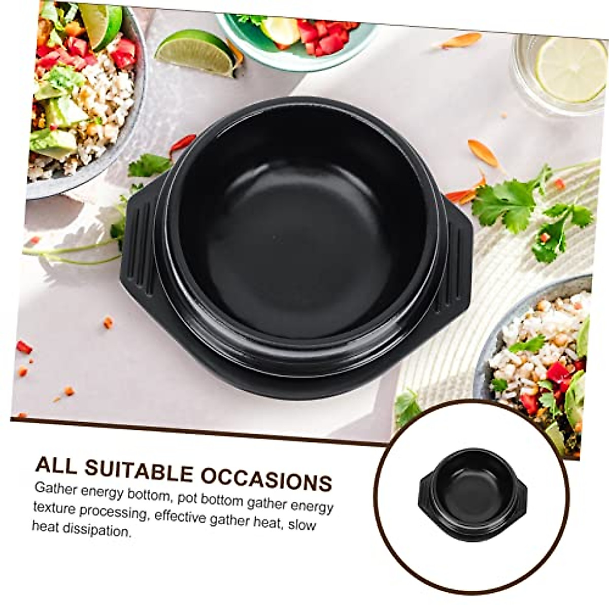 Yardenfun 1pc Korean Miso Soup Pot Korean Spoons Portable Stove Japanese Soup Bowls Kimchi Jjigae Pot Ceramic Stew Pot Stew Soup Pot Kitchen Cookwares Korean Ceramic Casserole Home Stove Pot