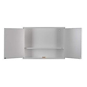 Croydex WC257022AZ Simplicity Double Door Mirrored Medicine Cabinet with Magnetic Push Catch Opening, White