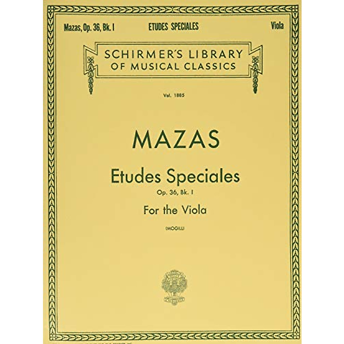 Etudes Speciales, Op. 36 - Book 1: Schirmer Library of Classics Volume 1885 Viola Method