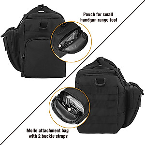 DBTAC Gun Range Bag Small | Tactical 2x Pistol Shooting Range Duffle Bag with Lockable Zipper for Handguns and Ammo (Black)