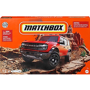 Matchbox Adventure Variety Pack of 12 Die-Cast 1:64 Scale Trucks, Off-Road Cars & SUVs, Rescue Vehicles & Jeeps, Toy for Kids 3 Years Old & Older