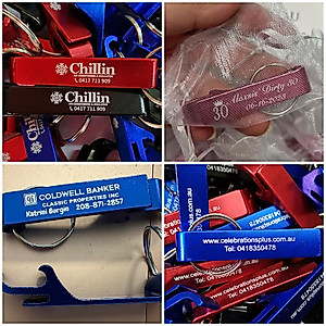 BEXOA EDC 100pcs Personalized Bottle Opener Keychain Bulk Custom Engraved Text/Logo Keychains Customized Beer Bottle Opener for Bar, Graduation,Party,Wedding Favors Gift (100pcs)