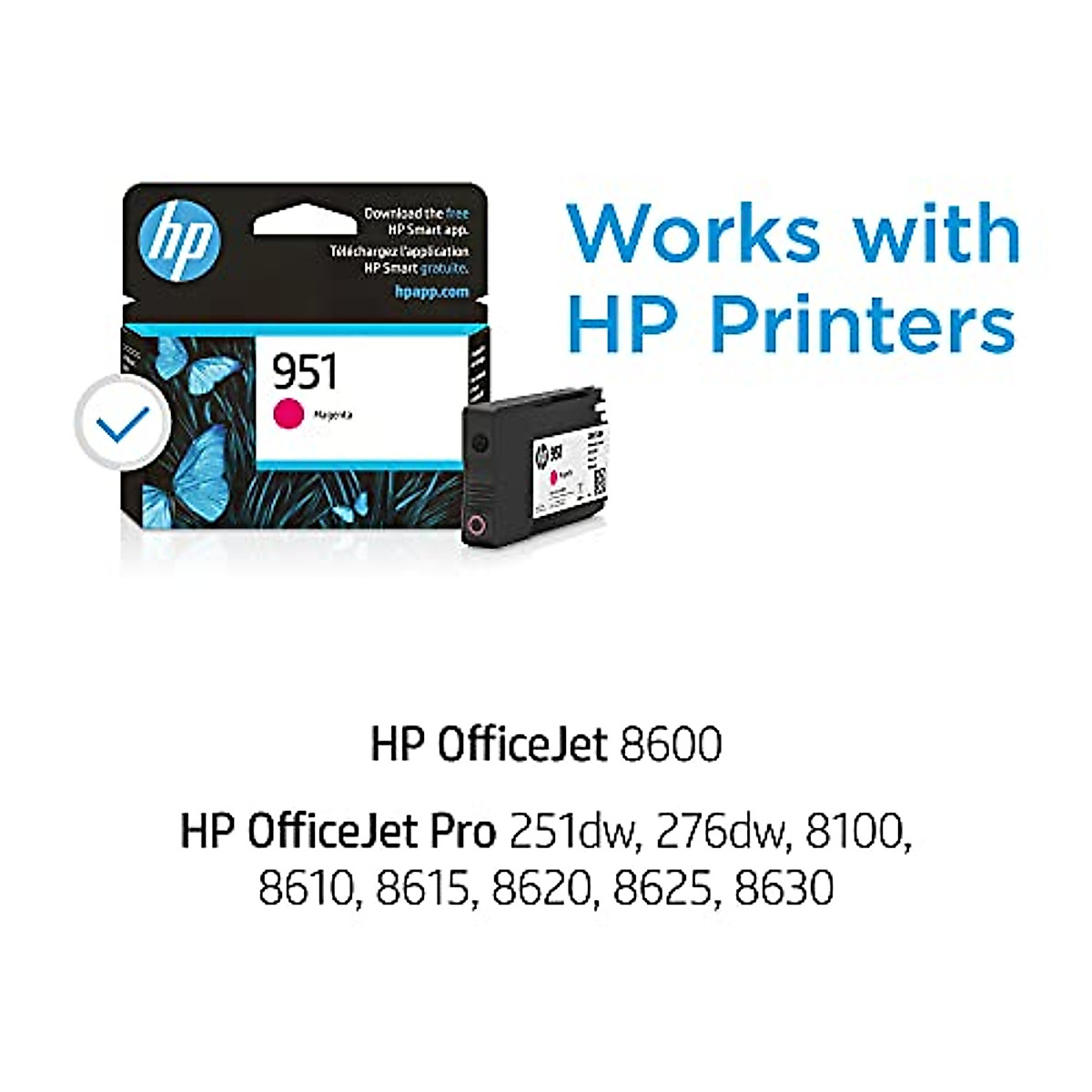 HP 951 Magenta Ink Cartridge | Works with HP OfficeJet 8600, HP OfficeJet Pro 251dw, 276dw, 8100, 8610, 8620, 8630 Series | Eligible for Instant Ink | CN051AN