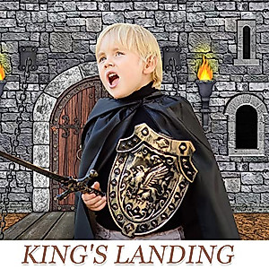 Tranqun Medieval Party Decorations Medieval Castle Backdrop Knight Decorations Castle Wall Backdrop Keepers of The Kingdom Decorations for Medieval Themed Party Supplies(6.5 x 9.2 ft)