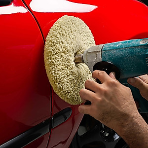 8" Wool Double Sided Buffing Pad for 2-Sided Compound Cutting and Polishing