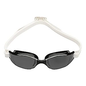Aqua Sphere XCEED Adult Swim Goggles - Curved Lens Technology, Adjustable Nose, Smoke Lens, Black/White Frame, EP3030109LD
