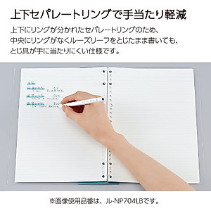 Kokuyo Campus Refillable Notebook, B5 2x2 Slim Ring Binder Notebook with Customizable Title Page, 40 Sheets Capacity. Suitable for 26 Holes Loose Leaf Paper, Yellow (RU-NP704Y)
