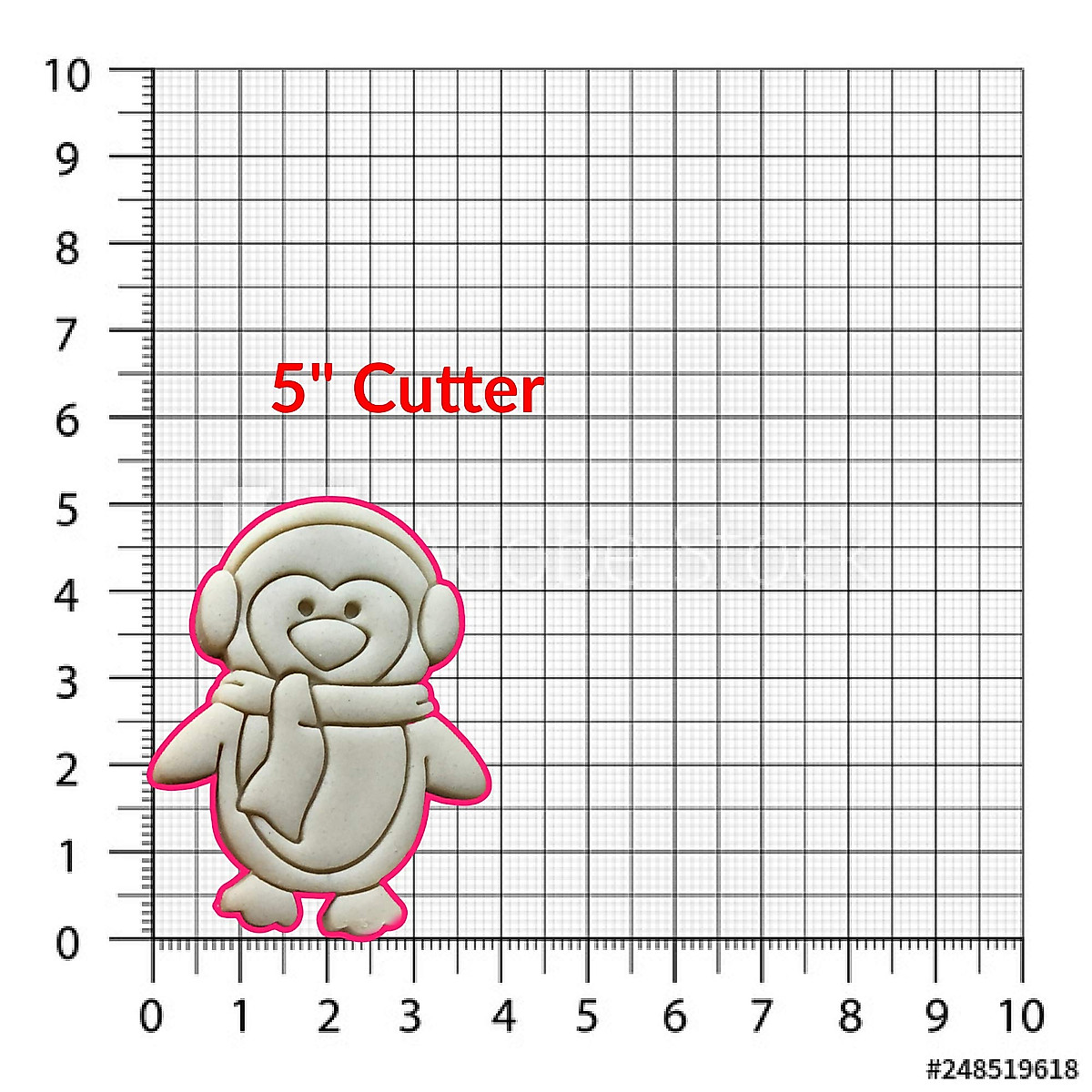 Sweet Prints Inc Penguin with Earmuffs Cookie Cutter - Dishwasher Safe