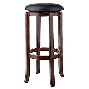 Winsome Walcott Swivel Bar Stool, 30", Walnut