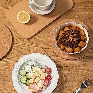 Rectangle Cork Trivets Set 6 Pack 12" x 7" x 0.4"Thick Rectangle Cork Trivets for Hot Dishes, Heat-Resistant Cork Hot Pads for Countertop, Table, and Kitchen, Perfect for Hot Pots and Pans