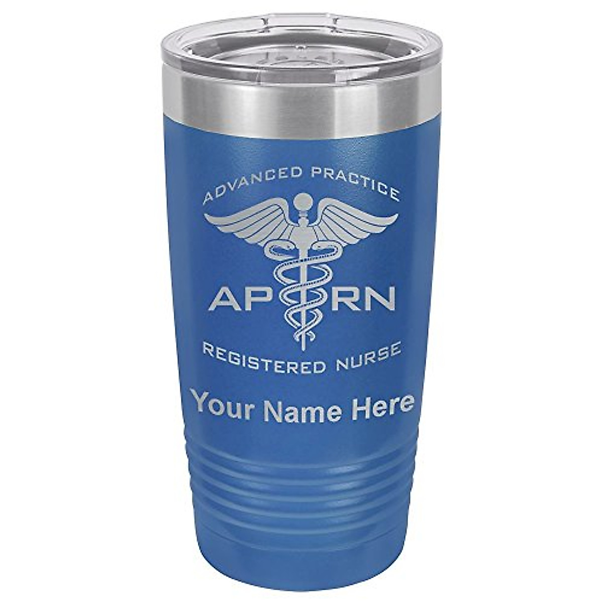 LaserGram 20oz Vacuum Insulated Tumbler Mug, APRN Advanced Practice Registered Nurse, Personalized Engraving Included (Dark Blue)