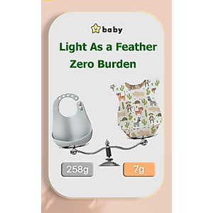 Roeoi Disposable Baby Feeding Bibs, Leakproof Liner and Waterproof Toddler Bibs with Food Catcher Pocket, Great for Outing and Traveling (10 PCS)