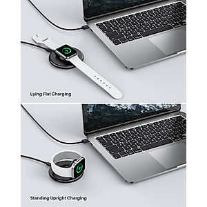 LLYZZ Upgraded for Apple Watch Charger, Portable Magnetic iWatch Charger with Charging Cable,Foldable Fast Watch Charger Stand for Apple Watch Series 9/8/7/6/5/4,SE,Ultra 2[Nightstand Mode]-Black