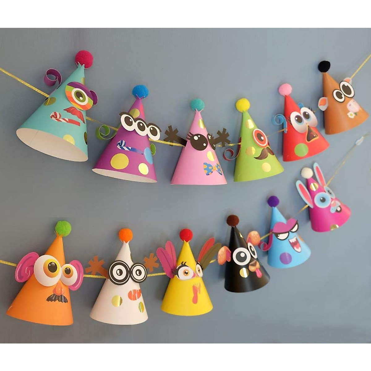 Glittery Garden Party Hats for Kids Art & Craft. Fun Birthday Activity Kit with Stickers. Animal Theme Party Favor, Game Supplies. Christmas, Thanksgiving, Easter Decoration