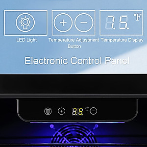 Antarctic Star 24 Inch Beverage Refrigerator Cooler - 5.1 Cu.Ft Wine Cooler with Adjustable Shelf, Low Noise, Transparent Glass Door with Safty Lock, Stainless Steel Handle, for Kitchen/Office/Bar.