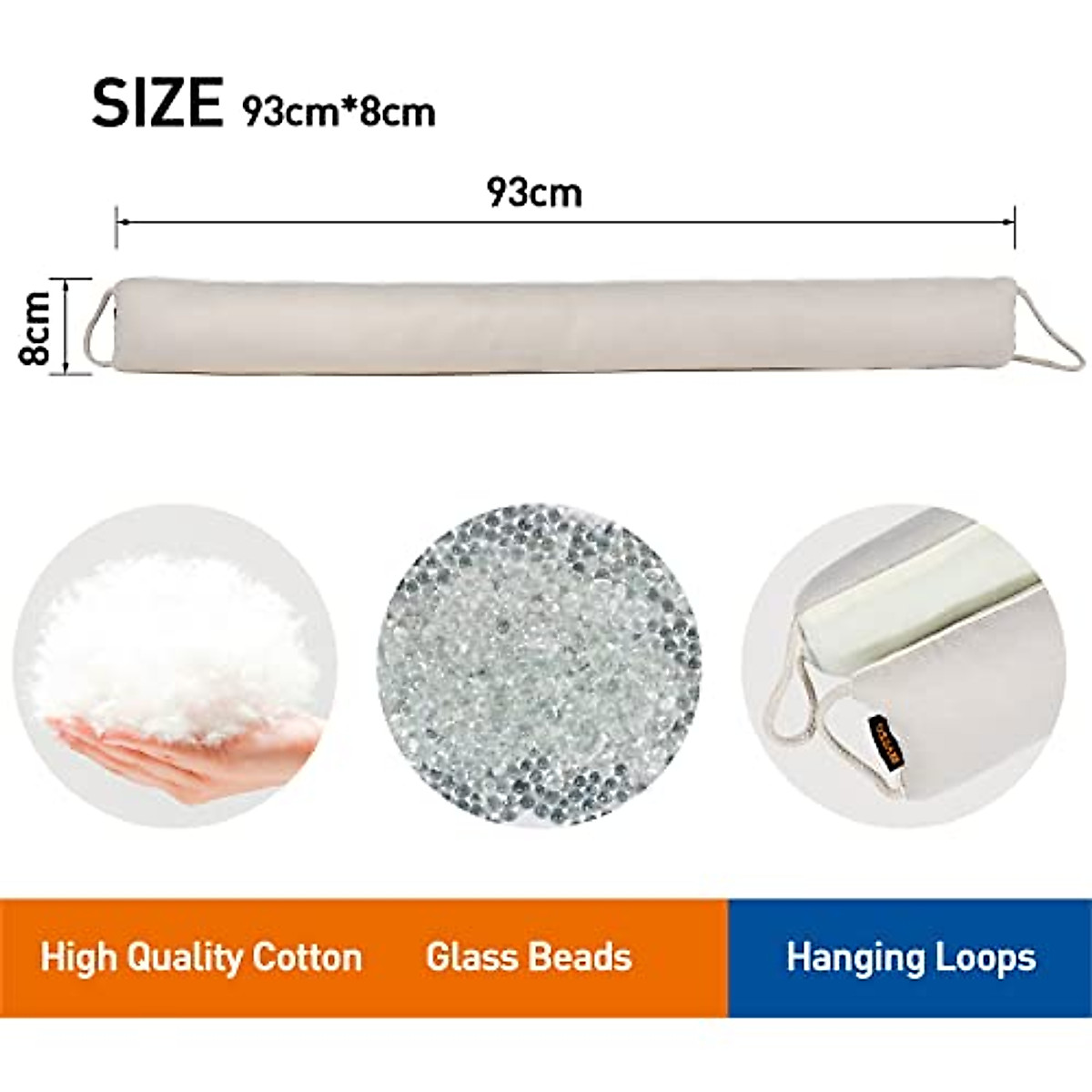 MAGZO Door Draft Stopper 36 Inch-Beige, Under Door Draft Blocker Air Stopper Door Bottom Insulation Snake Draft Stopper