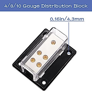 Seamaka 1x4 Gauge in to 4X 8/10 Gauge Out Power Distribution Block for Car Audio Splitter O-074