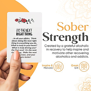Sober Cards Meditation Cards - Stress Relief Mindfulness Cards for Meditation & Relaxation - Encouragement Cards - Compact Size Sobriety Gifts for Men & Women - 50 Slogans Per Deck