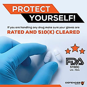 Defender Safety - Nitrile Powder-Free Disposable Medical Examination Gloves (Blue) (Medium)