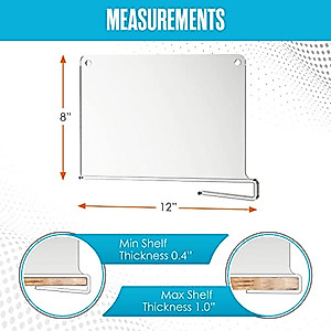 Shelf Dividers, Acrylic Divider Closet Organization, Clear Shelves Separators, 8 Pack, 11"x8", Plastic, Vertical Shelving Organizer, For Closets, Store, Clothes, Purse, Sweater, with Clip | Houseables