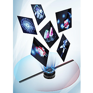 ASHATA 3D Hologram Fan,Holographic Projection WiFi Projector with 224 LED Light Beads 42cm 3D Advertising Player,for Business Store Shop Party Bar Advertising Signs(US)