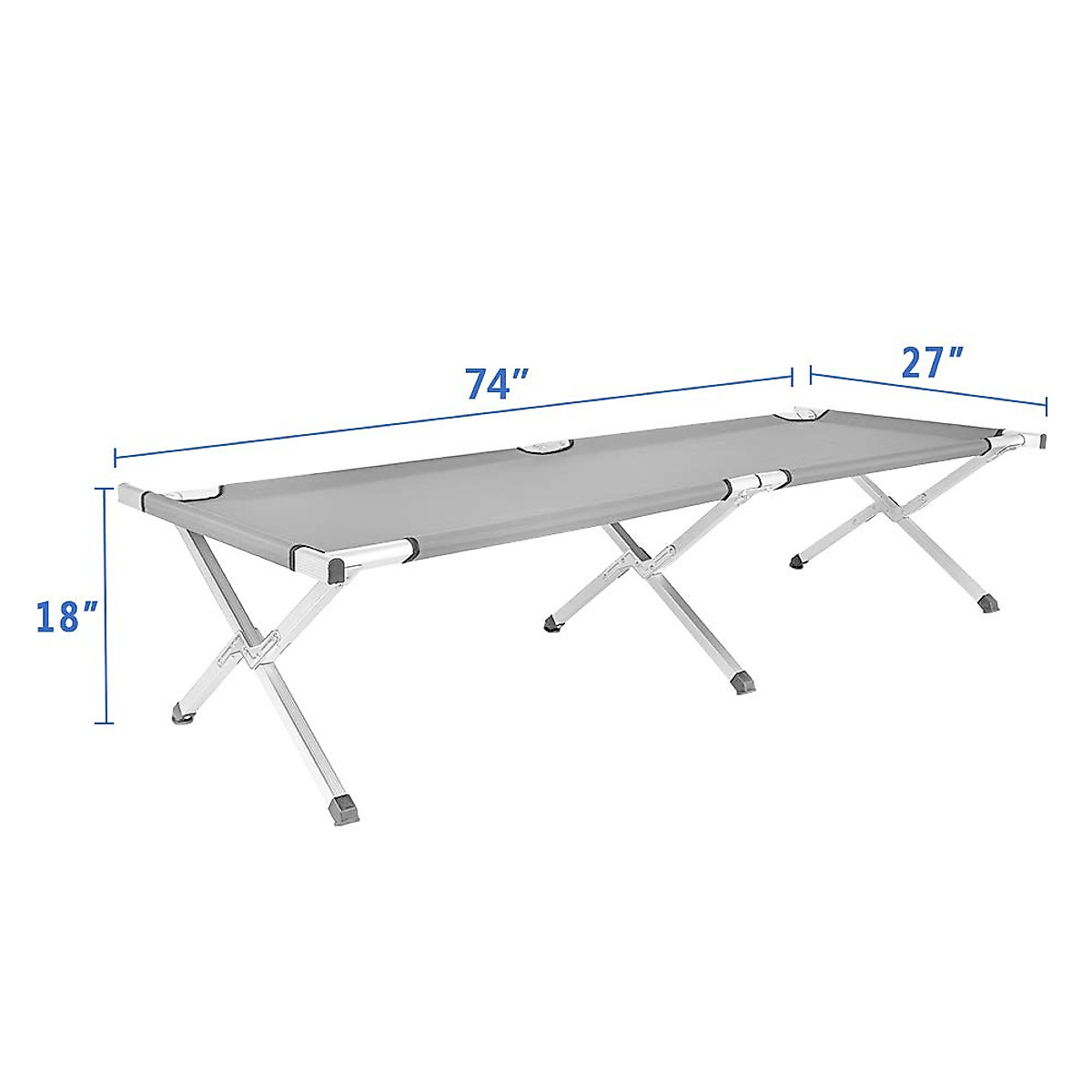 RHB-03A Folding Camping Cot,Outdoor Portable Camp Bed, Sleeping Cots with Carry Bag Green,Thickened Aluminium Tubes and Canvas