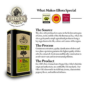Ellora Farms Single Estate Traceable Extra Virgin Olive Oil 1 Liter PDO Tins | 2 Pack