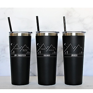 AVITO Personalized Motivational Mountain 22oz Tumbler - Laser Engraved - Vacuum Insulated - Stainless Steel