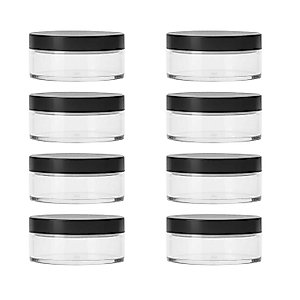 Dele 50g Plastic Empty Powder Puff Case Portable Makeup Case Travel Kit Blusher Cosmetic Makeup Containers with Sifter And Lids (Pack Of 8)