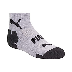 PUMA boys 6 Pack Quarter Crew Socks, Navy, 78.5 US