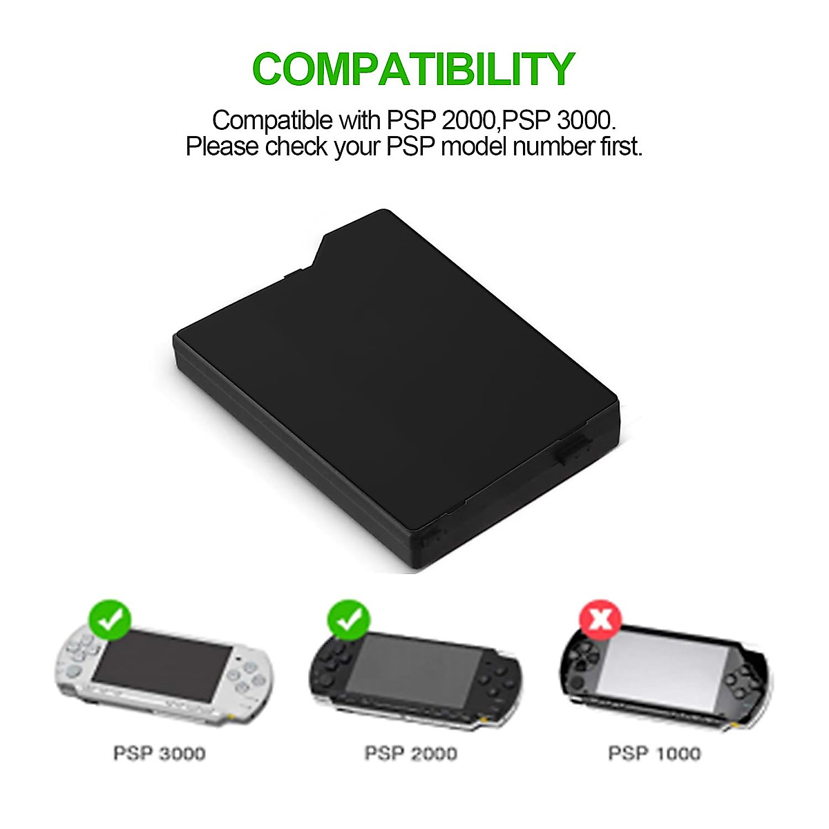 JDIRLDL PSP-S360 Battery High Capacity Quality Real 6500mAh 3.6V Lithium Ion Rechargeable Battery Pack Replacement for PSP 2000/PSP 3000,PSP Lite,PSP Slim,PSP-S110 Console