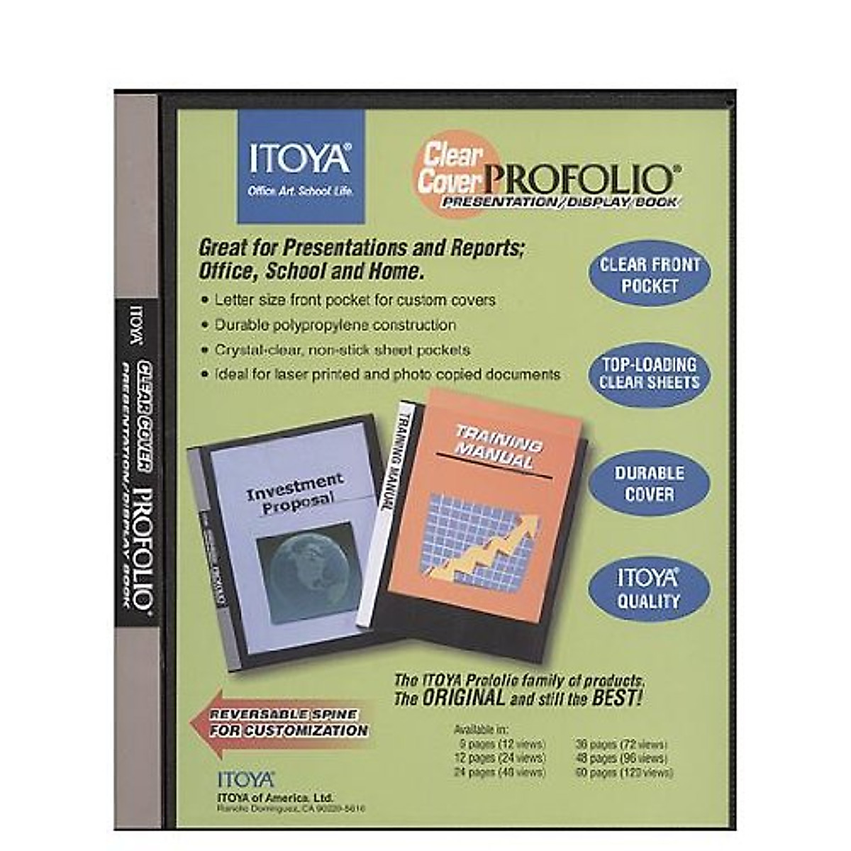 Itoya Clear Cover Profolio Presentation Books 48 pages (96 views) [PACK OF 2 ]