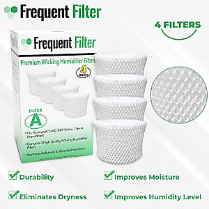 Frequent Filter - Compatible Honeywell Germ Free Cool Mist Wicking Humidifier, Filter A. Fits HCM 350, HCM350w, HCM350, Quietcare Tower & More. Replacement HAC 504, HAC504, 504AW - (Pack of 4)