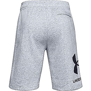 Under Armour Mens Rival Fleece Big Logo Shorts , Mod Gray Light Heather (011)/Black , Medium