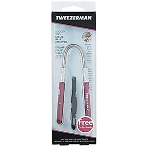 Tweezerman Smooth Finish Facial Hair Remover with Free Tweezerette, Pink