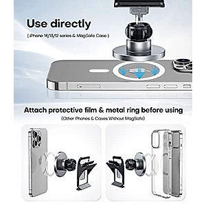 HolderProf Tesla Model 3 Model Y Phone Holder, Perfectly Compatible with Tesla MagSafe Wireless Charger Phone Mount, Magnetic Wireless Charging Car Mount Compatible with iPhone 12/13/14 Series