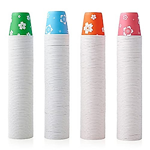 LITOPAK 400 Pack 3oz Disposable Bathroom Cups, Colorful Disposable Mouthwash Cups, Small Disposable Cups, Mini Paper Cups for Parties, Picnics, Barbecues, Travel and Events.