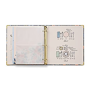 RIFLE PAPER CO. Citrus Grove Recipe Binder - 16 Tabbed Dividers, 10 Clear Recipe Card Sleeves, 1" Three-Ring Style, 11.5"L x 9.75"W, Double-Sided Pocket Folder and Adhesive Labels, Reinforced Corners