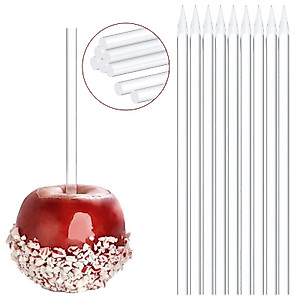 Kamehame 30 Pieces Acrylic Candy Apple Sticks 6 Inch Clear Pointed Acrylic Rods for Cake Pops or Dessert Caramel Apple Chocolate Covered Apples 6mm Diameter