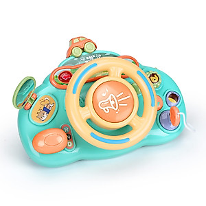 Caterbee Baby Turn and Learn Driver Steering Wheel Toys (Blue)