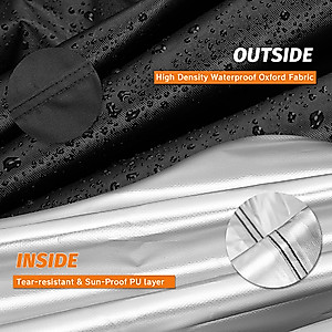 Joymo Patio Furniture Covers,Cover for Outdoor Table,Rectangular Patio Table Cover,Outdoor Chair Covers,Ping Pong Table Cover Waterproof,98Lx78Wx32H inch,Black